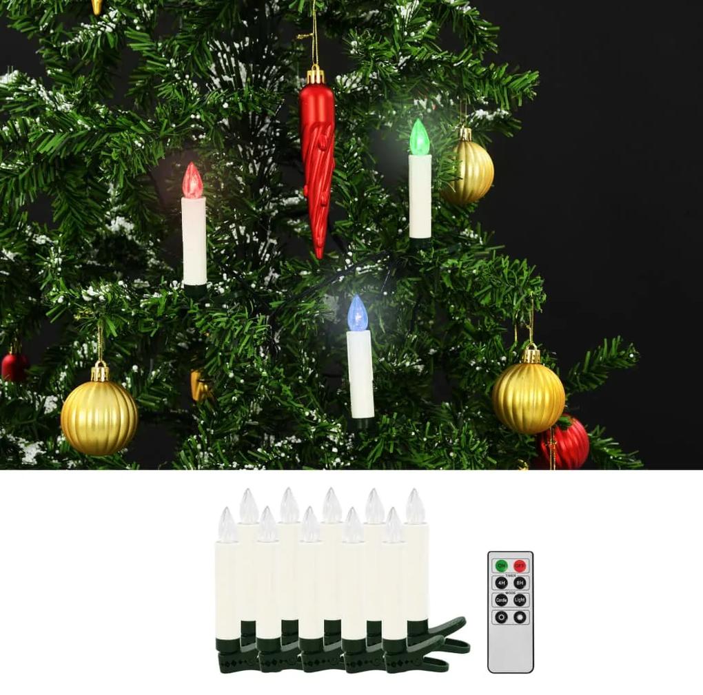 Bezdrátové LED svíčky s dálkovým ovládáním - 10 ks | barevné