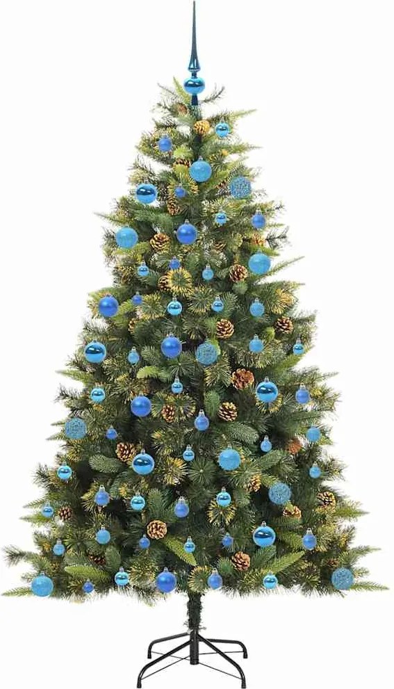 Umělý sklopný vánoční stromeček s kužely Zelená 180 cm 3395096