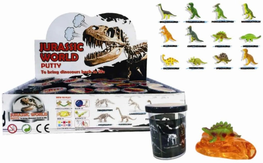 Sliz - hmota 80g Dinosaurus 6 cm mix druhů (1 ks)
