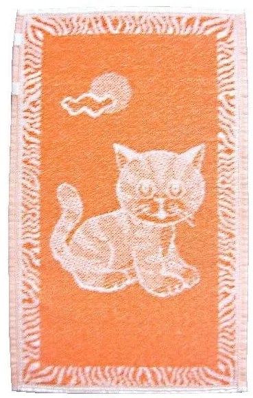 Brotex Dětský froté ručník 50x30cm Kotě oranžové