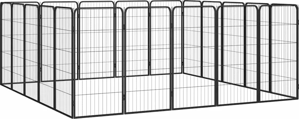 20panelová ohrádka pro psy černá 50 x 100 cm práškovaná ocel 3115961