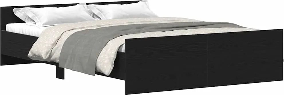 Rám postele bez matrace černý dub 140x200 cm kompozitní dřevo 3329319