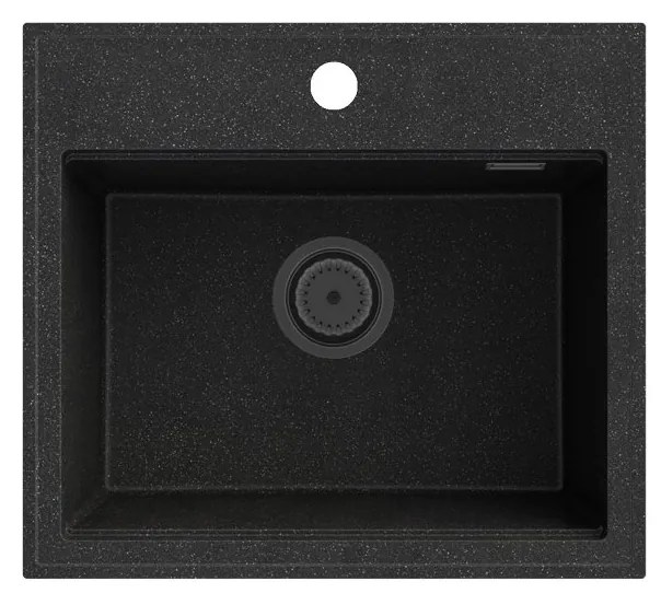 Gamma Modern 5055, 1-komorový granitový dřez 560x500x210 mm, černá skvrnitá, GMA-ZM-55-BP