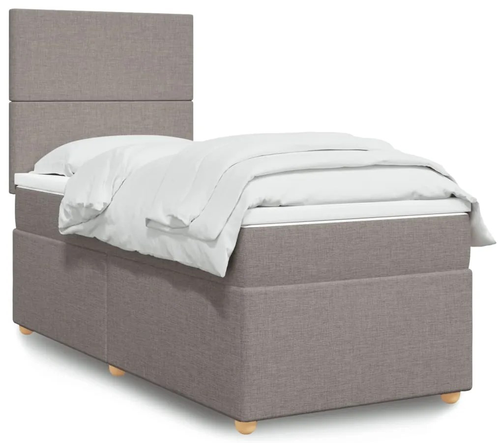 Box spring postel s matrací taupe 100 x 200 cm textil 3293488