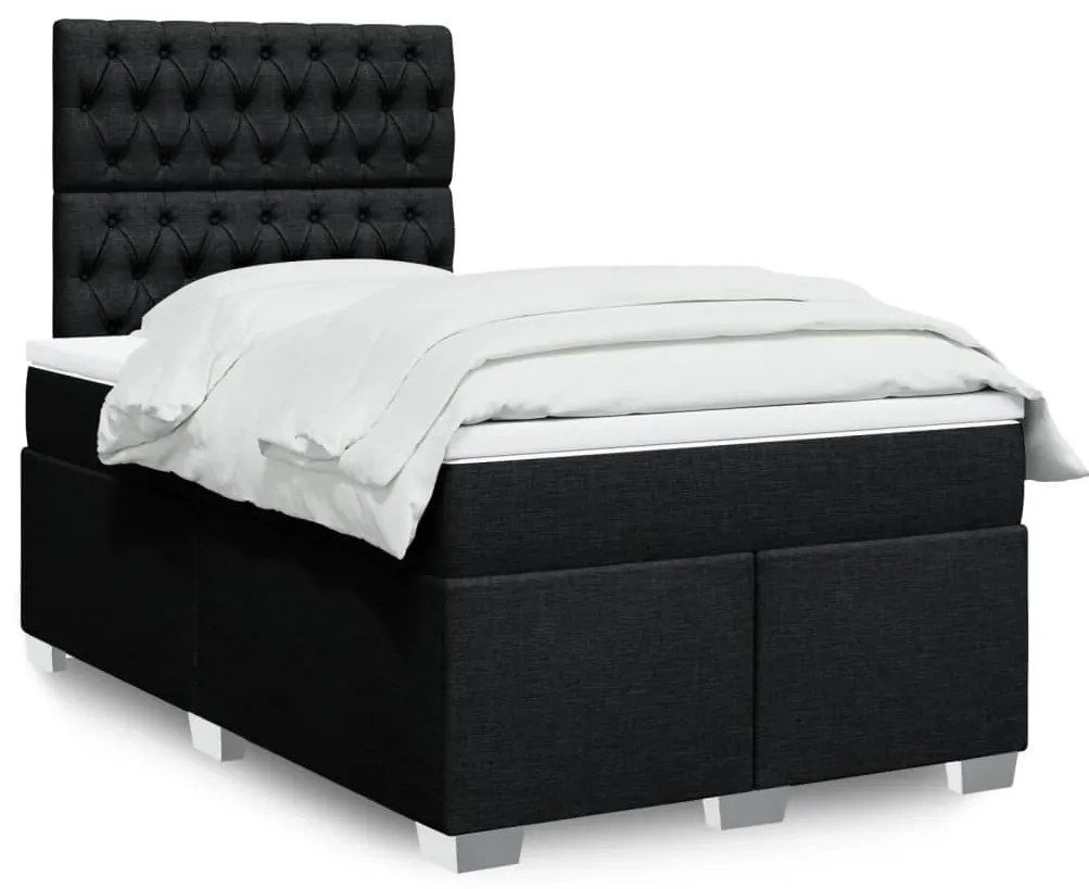 Box spring postel s matrací černá 120x190 cm textil 3292736