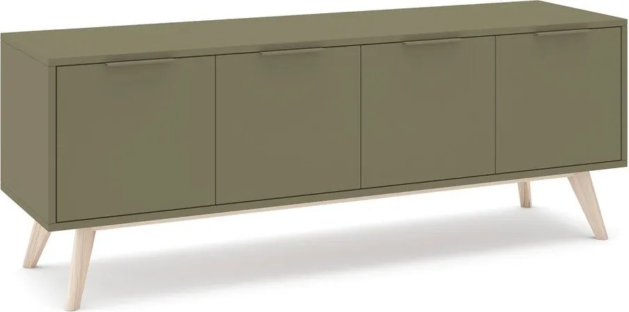 Zelený matný TV stolek 140x53x40 cm Campus – Marckeric