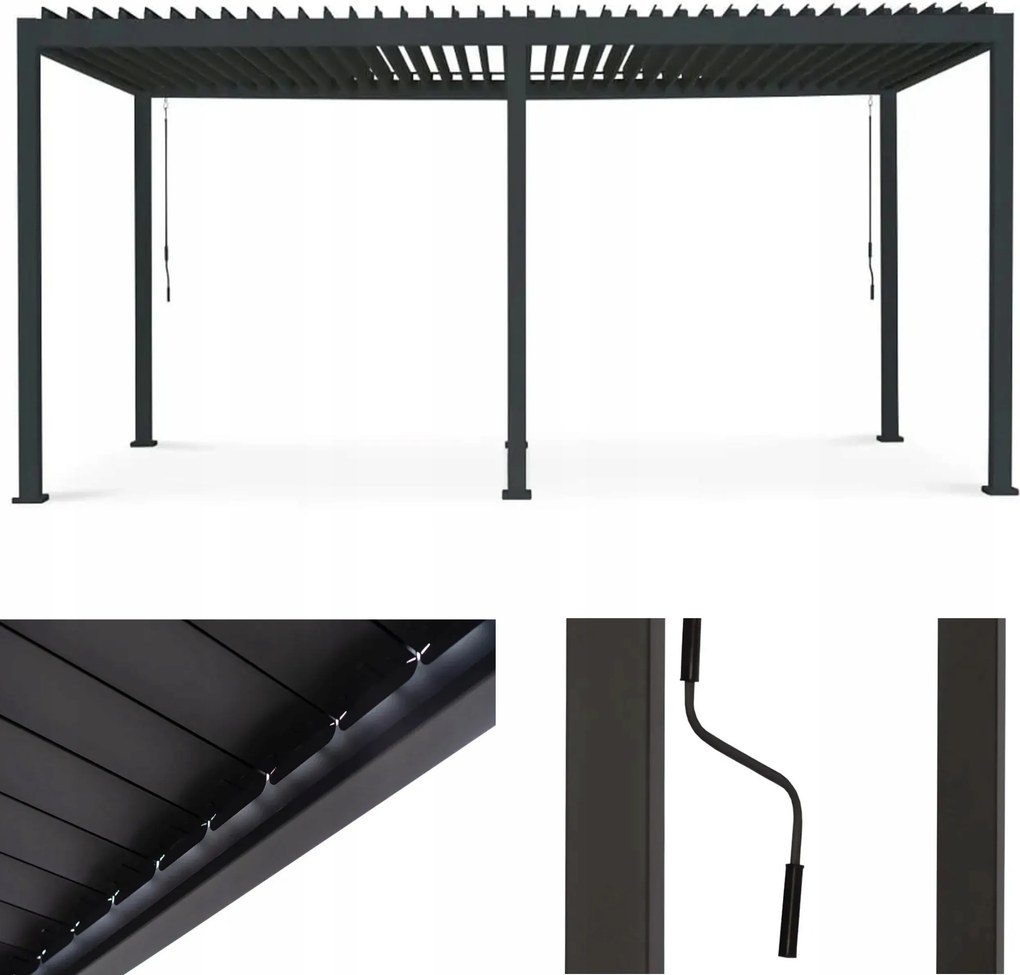 Zahradní pergola Premium 3x6 Velké zastřešení z hliníku Gutroof