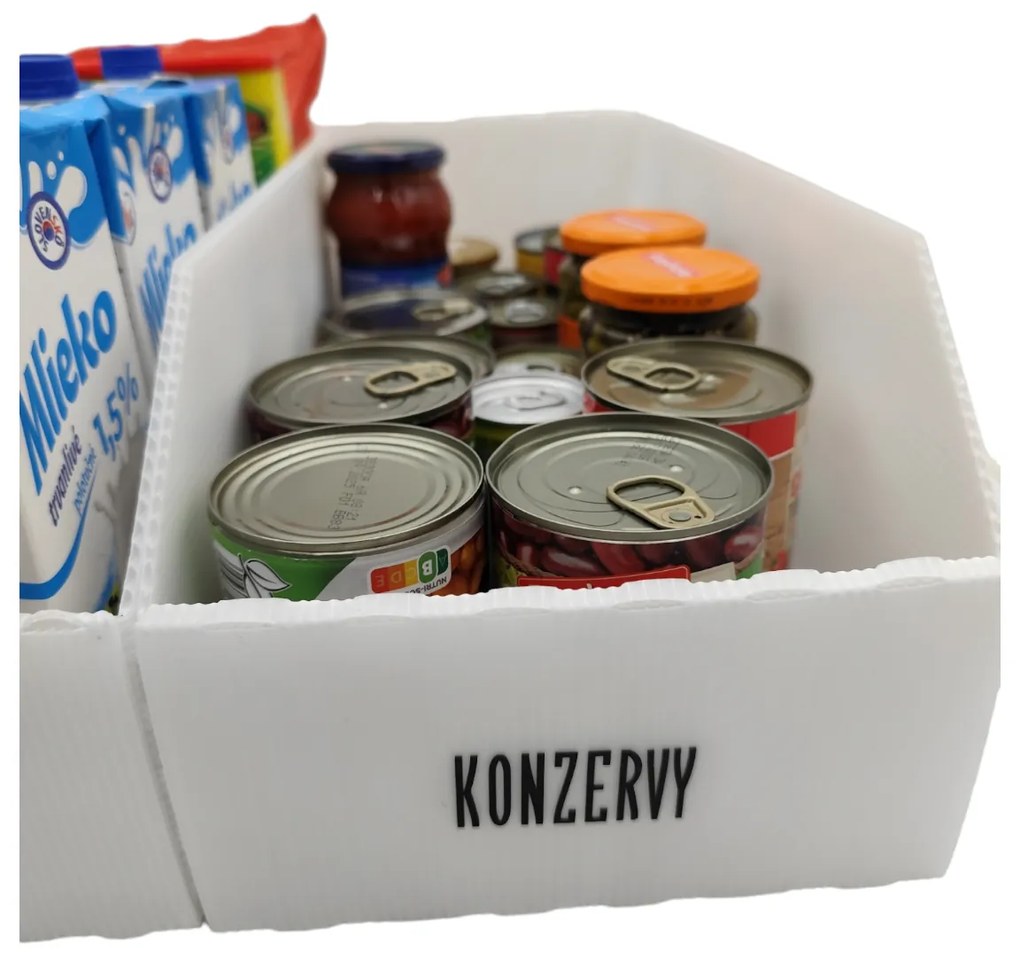 usporadejto.cz Úložný box, plastový 20x50x16cm - do spíže i do skříně KARTONPLAST - BÍLÝ