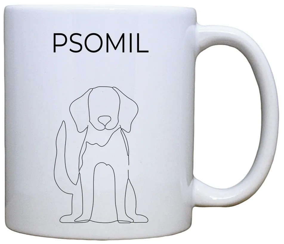 Super plecháček Keramický hrnek s potiskem psomil Objem a motiv: 300 ml černý lem