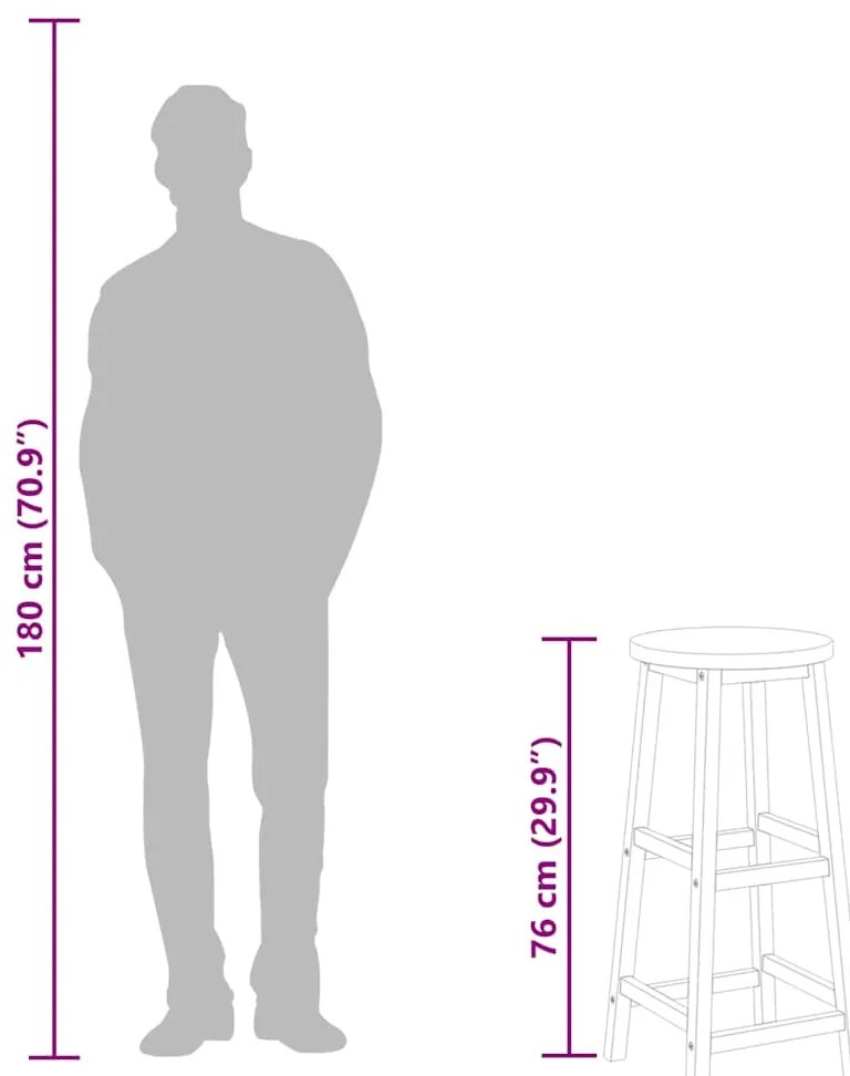 vidaXL Marketos Barové stoličky 6 ks masivní akáciové dřevo