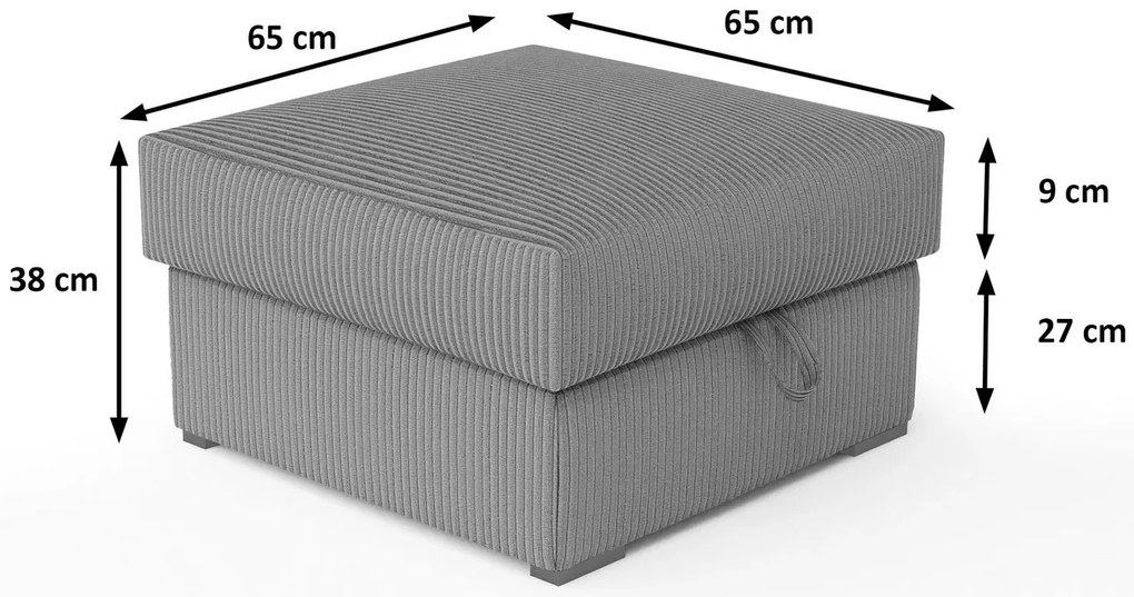 Světle béžový taburet SMART COSARO s úložným prostorem 65x65 cm