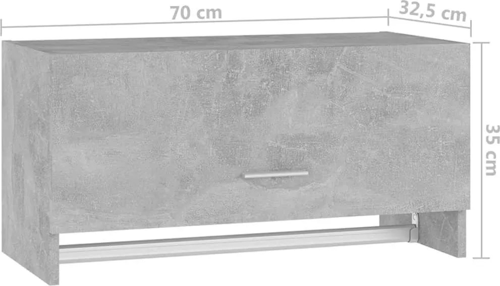 vidaXL Šatní skříň 70 x 32,5 x 35 cm dřevotříska [808250] Barva: bílá s vysokým leskem