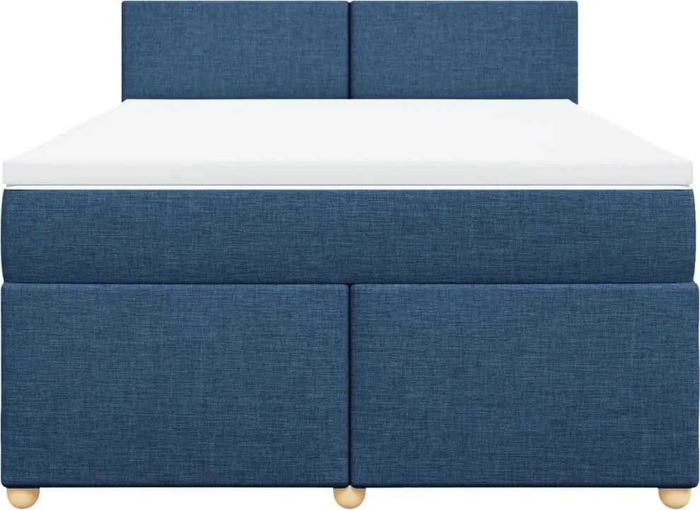 Box spring postel s matrací modrá 140x200 cm textil 3289002