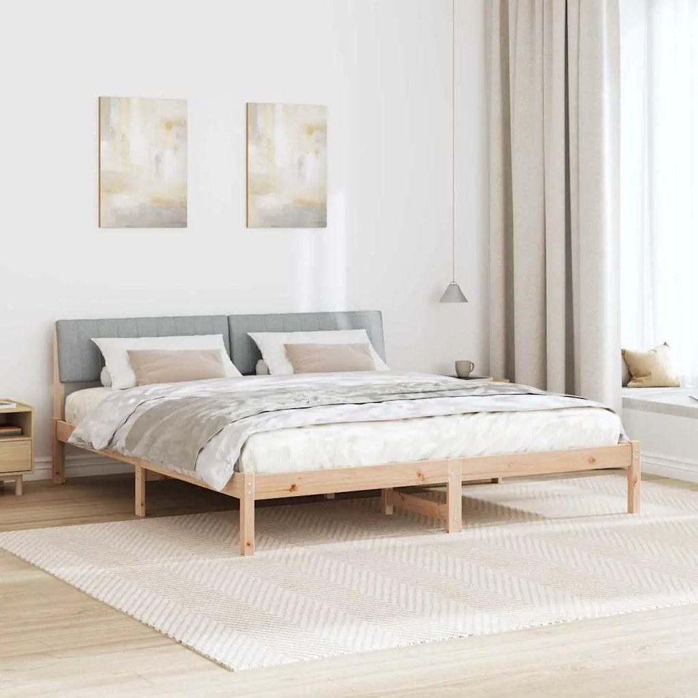 Rám postele s čelo Hnědá a světlá šedá 180 x 200 cm 3394353