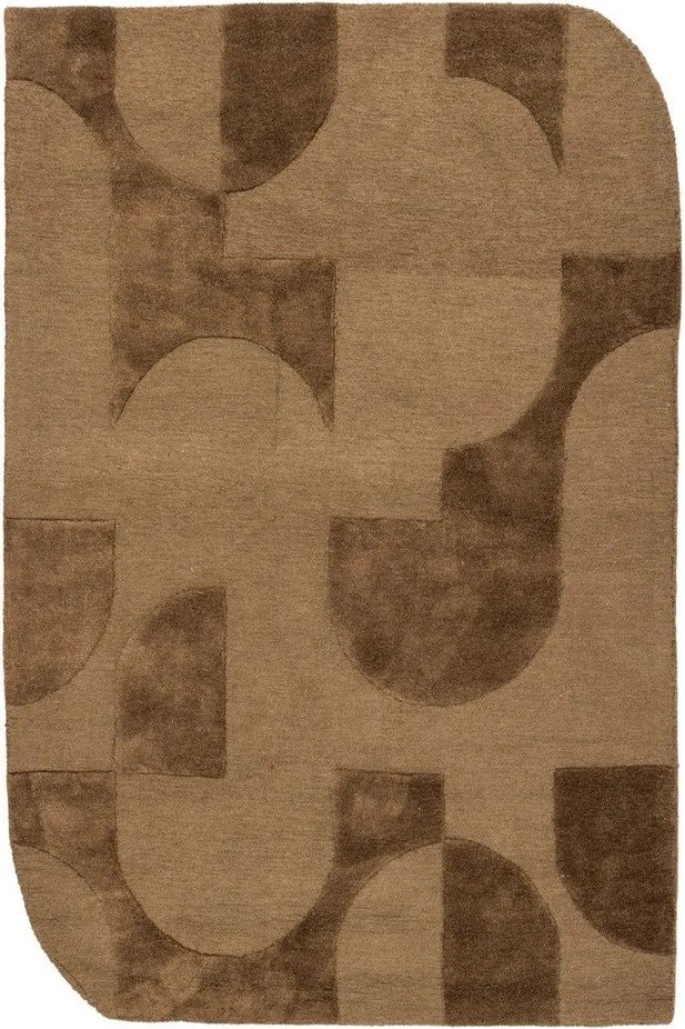 Hnědý koberec s příměsí vlny 170x240 cm Livo – WOOOD