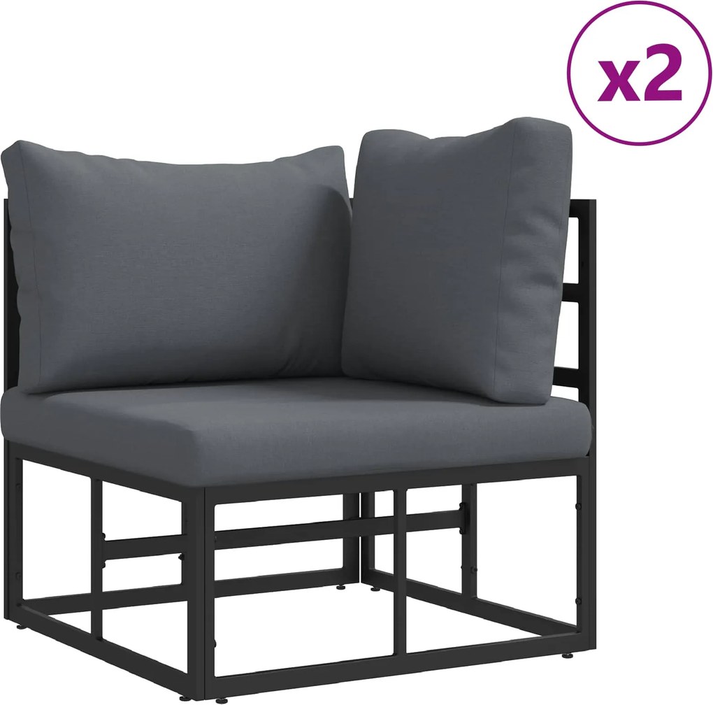 Sada zahradních pohovek 9 ks Černá Hliník 3378900