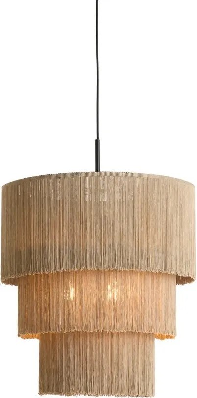 Taupe závěsné svítidlo s textilním stínidlem ø 10 cm Malaika – Light & Living