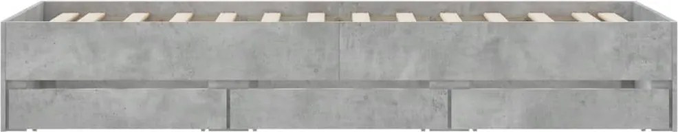 Rám postele se zásuvkami betonově šedý 75 x 190 cm kompozit 3207332