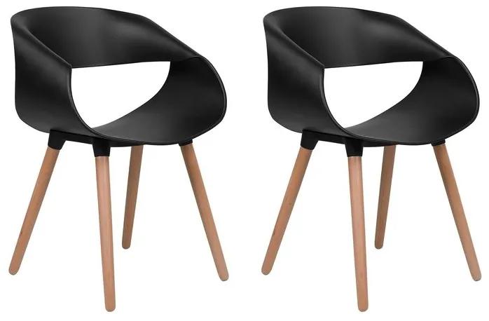Sada dvou jídelních židlí v černé barvě CHARLOTTE