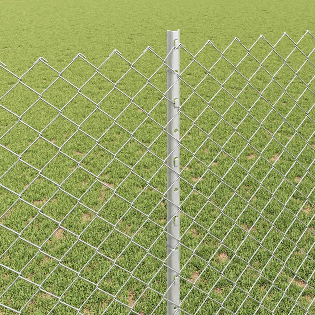 Plot s řetězovým odkazem a sloupkem 10 x 1,4 m Pozinkovaná ocel 3336290