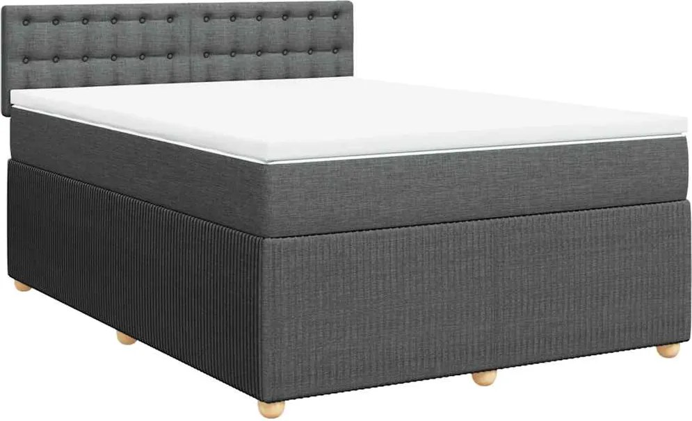 Box spring postel s matrací tmavě šedá 140x200 cm textil 3289794