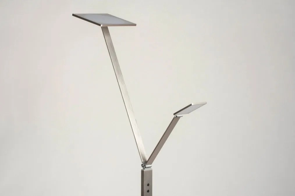 Stojací designová lampa Asymetrico Gene Silver Quadra