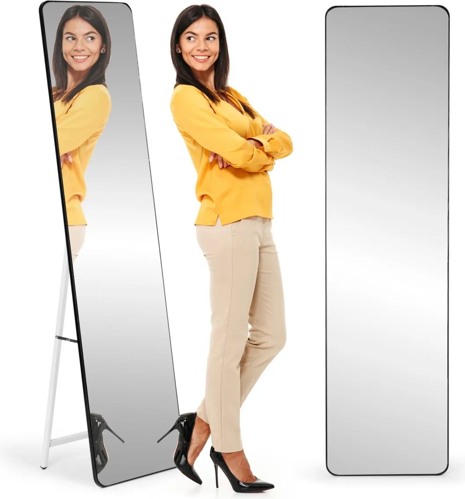 Volně stojící zrcadlo DUO 148 cm černé