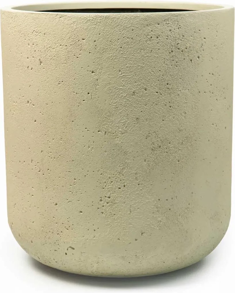 Kulatý květináč CHICO, sklolaminát, průměr 45 x výška 50 cm, krémový