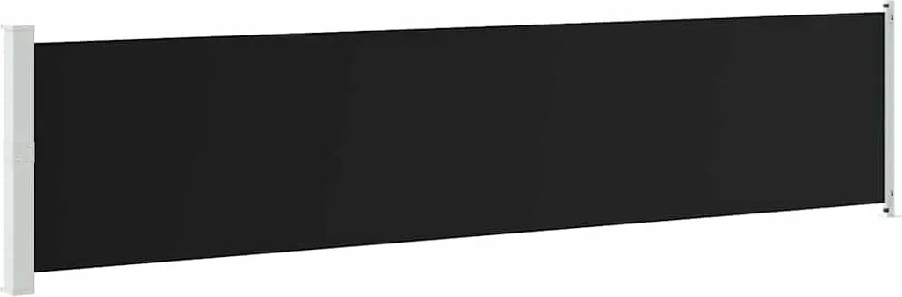 Zatahovací boční markýza / zástěna 140 x 600 cm černá 313369