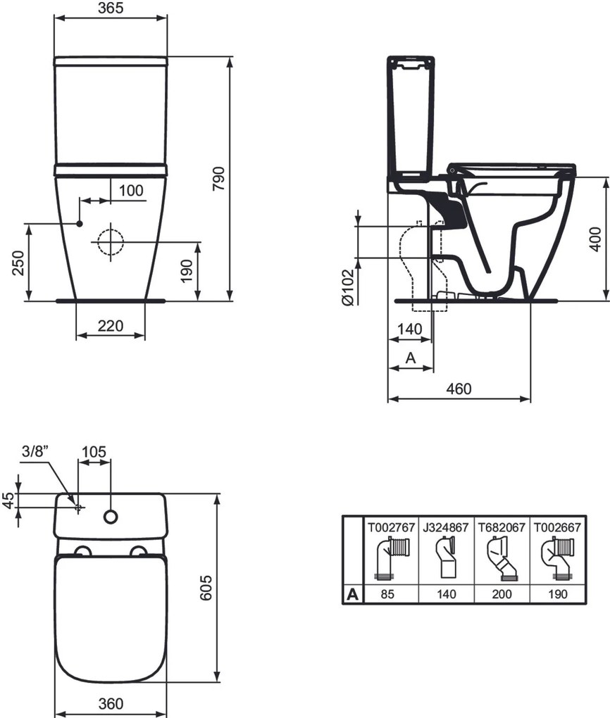 Ideal Standard i.life S - Kombinované WC, RimLS+, bílá T459601