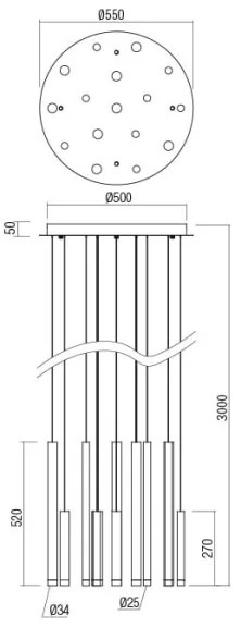 Redo 01-2060 - LED Lustr na lanku MADISON 16xLED/4W/230V černá