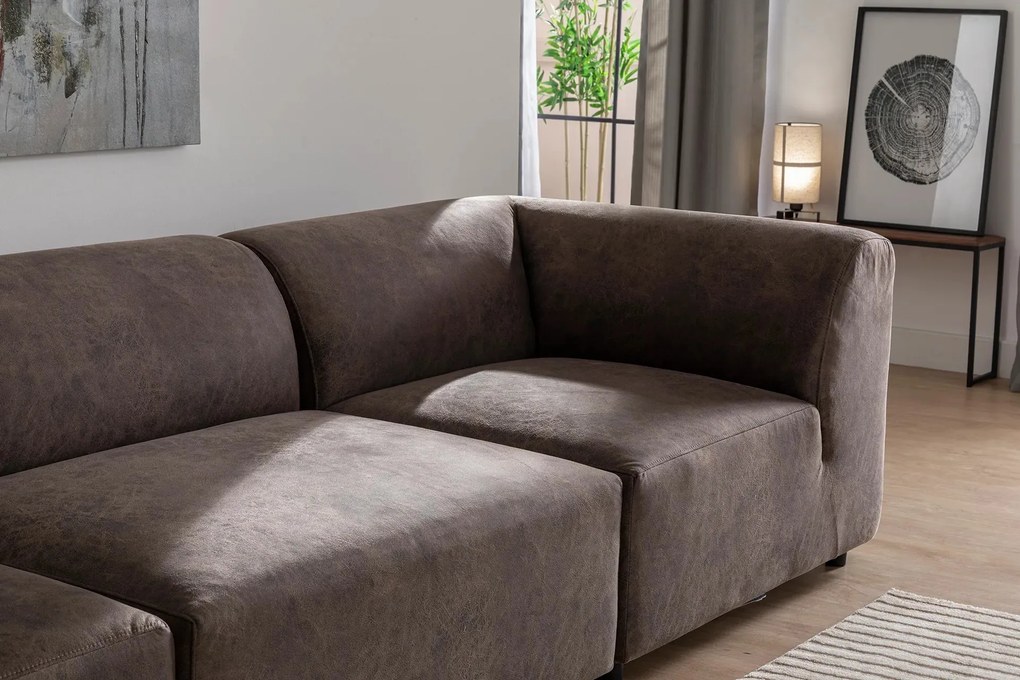 Hanah Home Rohová pohovka ALPHA hnědá levá