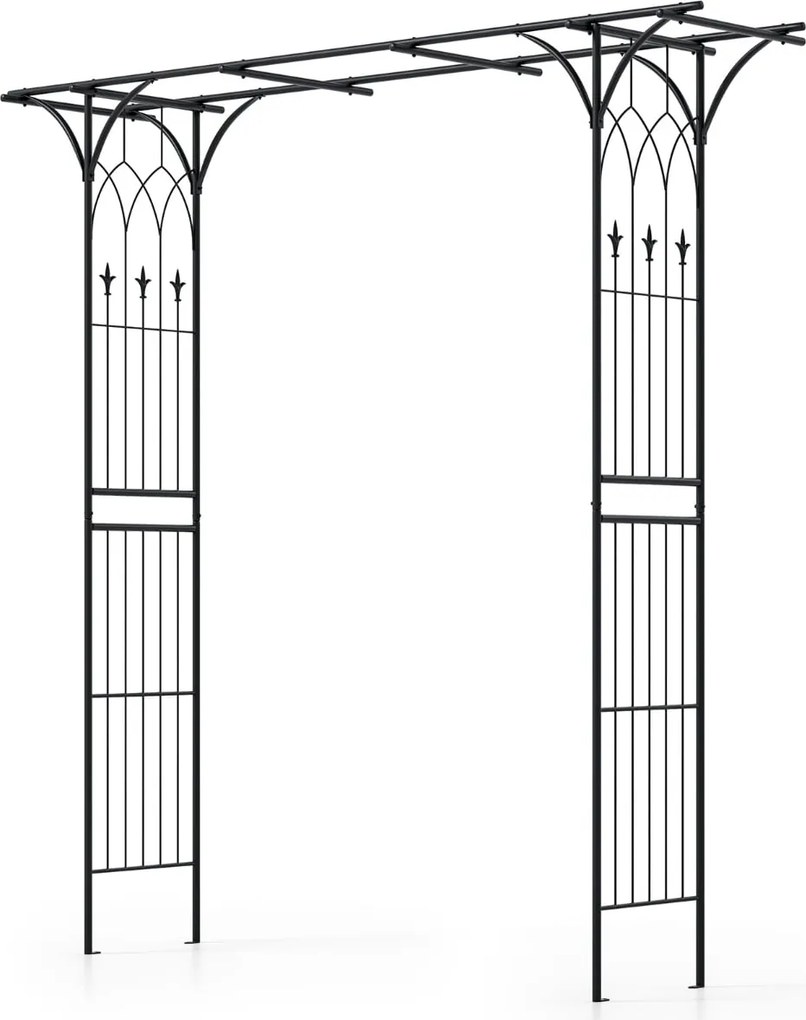 Costway Kovový Rose Arch Garden Arch pro popínavé rostliny Trellis Garden