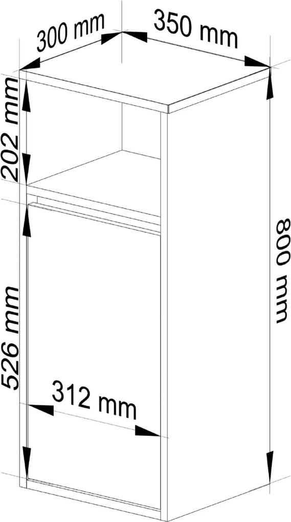 Závěsná koupelnová skříňka VAMI 35 cm - výběr z 5 provedení