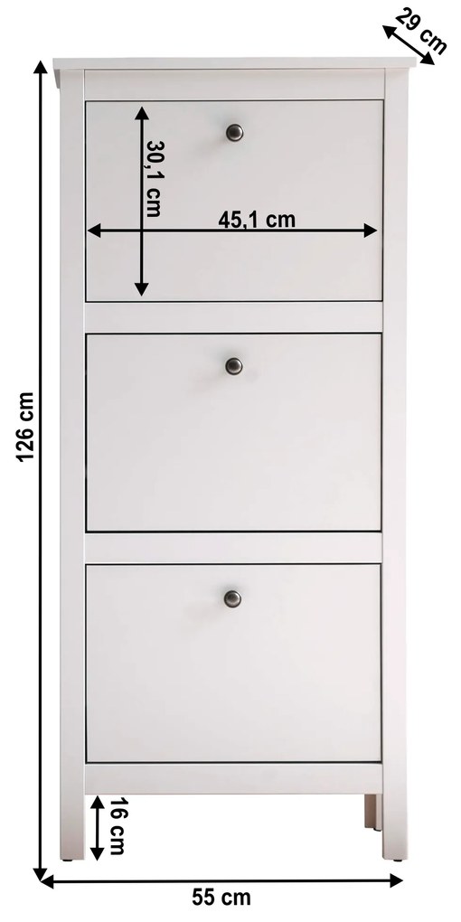 Kondela Botník 3K, bílá, OLJE
