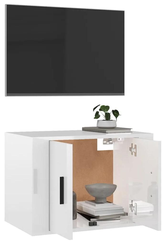Nástěnná TV skříňka bílá s vysokým leskem 57 x 34,5 x 40 cm