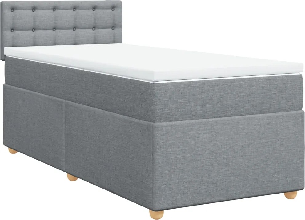 Box spring postel s matrací světle šedá 80 x 200 cm textil 3286521