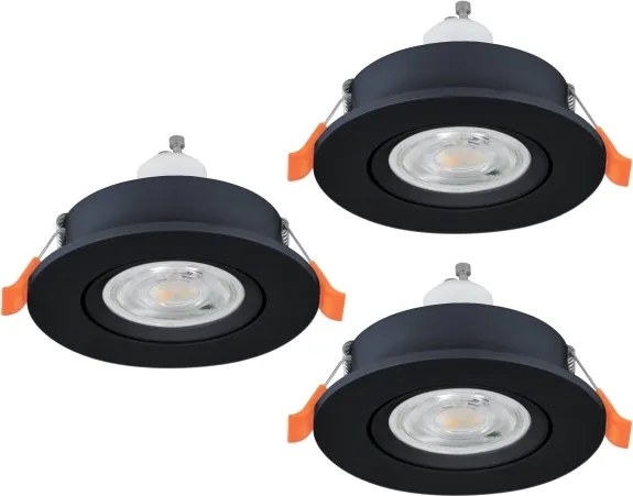 Eglo 902257 - SADA 3x LED Podh. bodové svítidlo BARRANCO 1xGU10/4,5W/230V černá