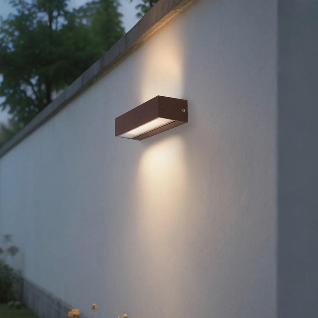 Průmyslové nástěnné svítidlo rezavě hnědé vč. LED IP65 - Steph