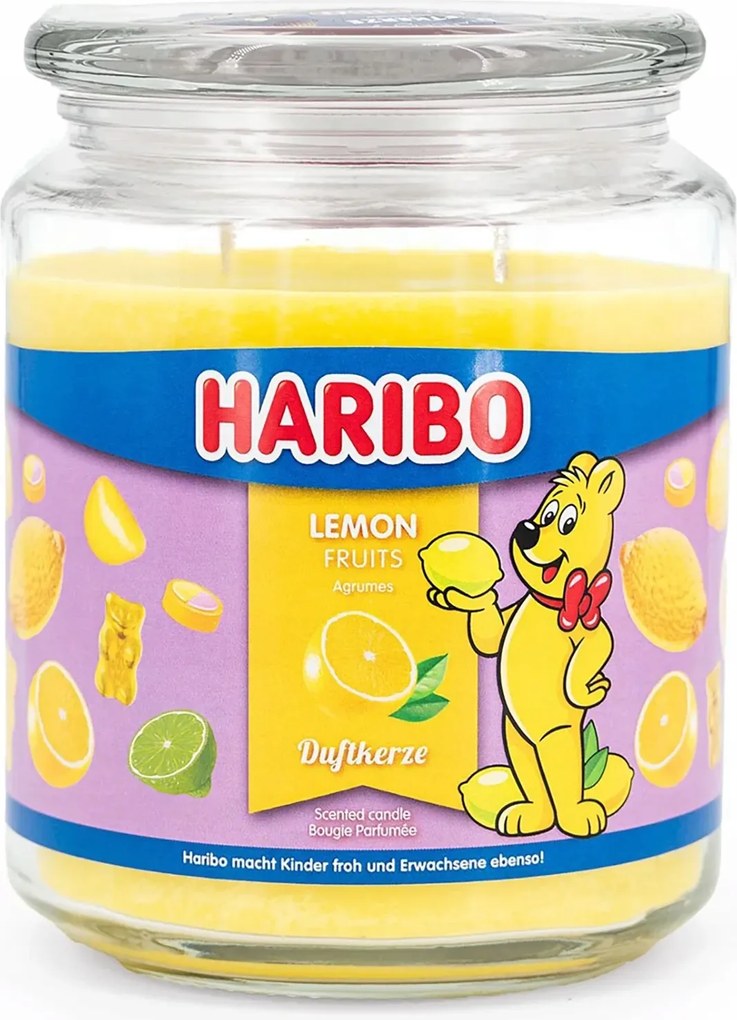 Vonná svíčka Lemon Fruits Haribo náplň 510 g vůně citron limetka