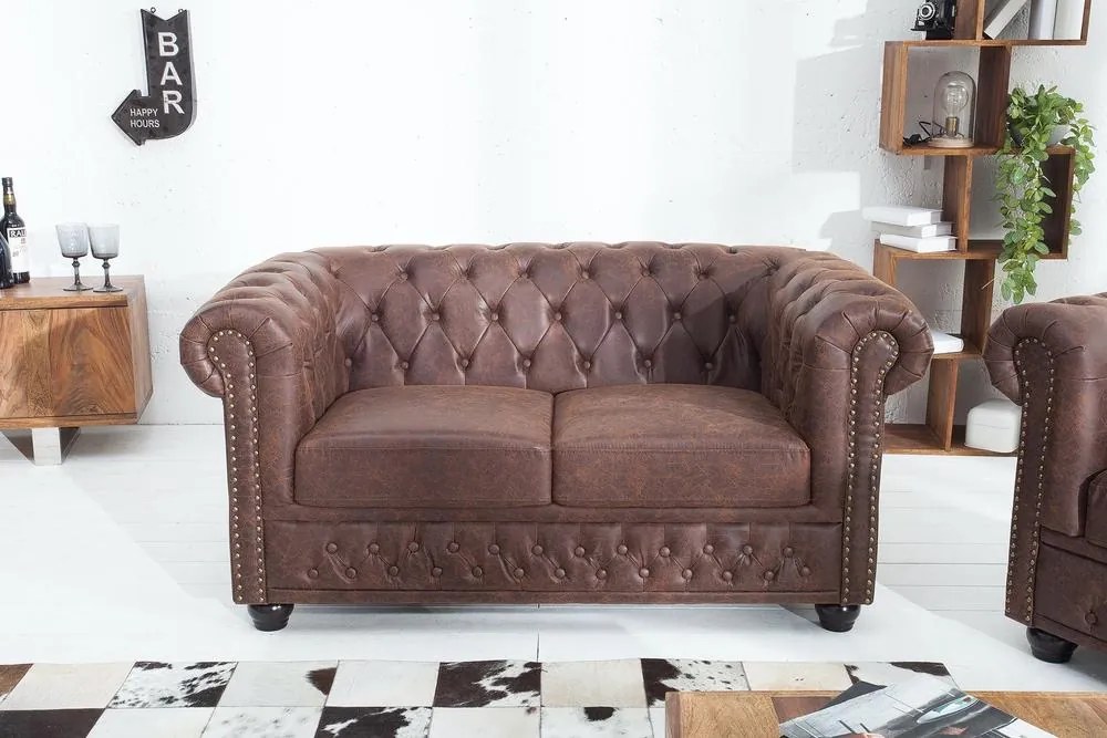 Dvousedačka Chesterfield Vintage II - kůže