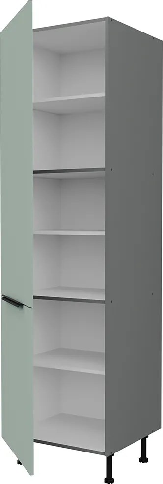 ARIA sa | vysoká skříňka 60 DK-215 2F potravinová s policemi | 60 cm | ANTI FINGERPRINT povrch | antracit/aquamarine