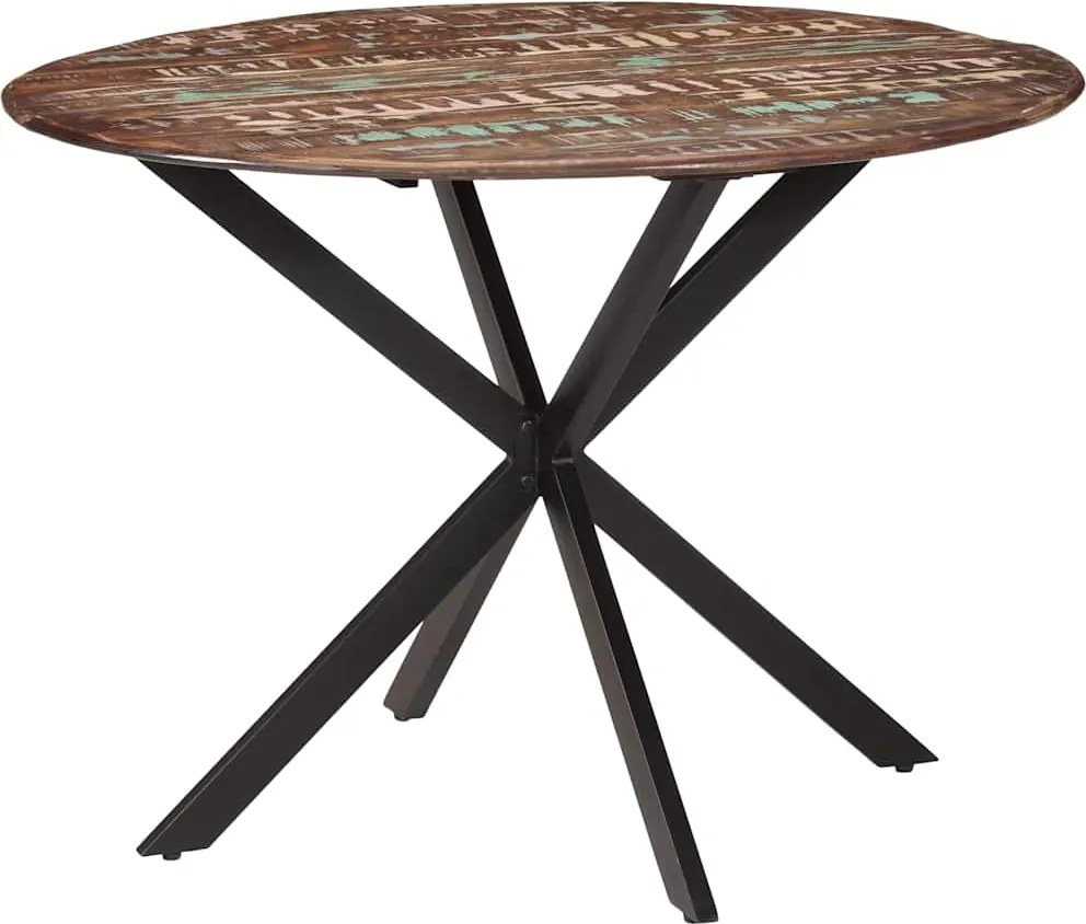 Jídelní stůl Ø 110 x 78 cm masivní recyklované dřevo a ocel 338455