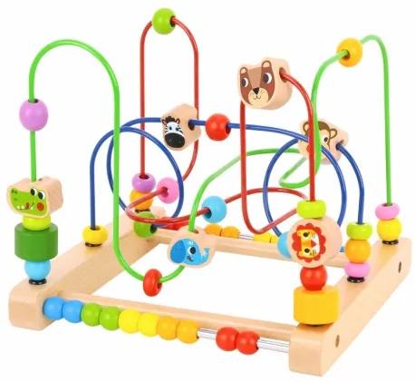 TL706 Dřevěný labyrint pro děti s počítadlem - Animals