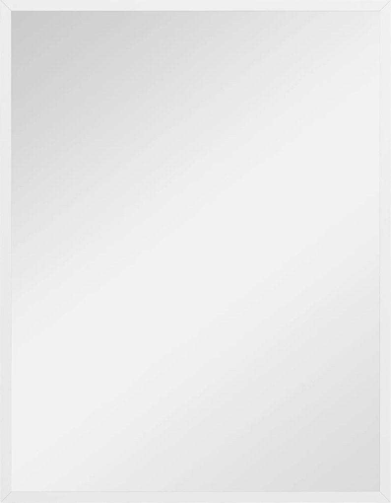 HOMCOM Obdélníkové Zrcadlo Koupelnové Zrcadlo 70x90 cm Dekorativní Zrcadlo pro Obývací Pokoj, Předsíň, Chodbu Horizontálně nebo Vertikálně Bílé | Aoso
