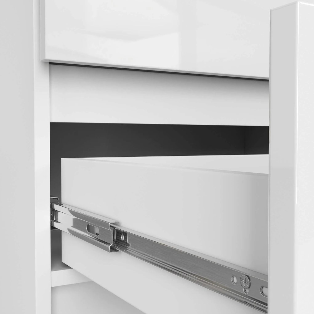 Komoda Liv 60 cm bílá lesklá