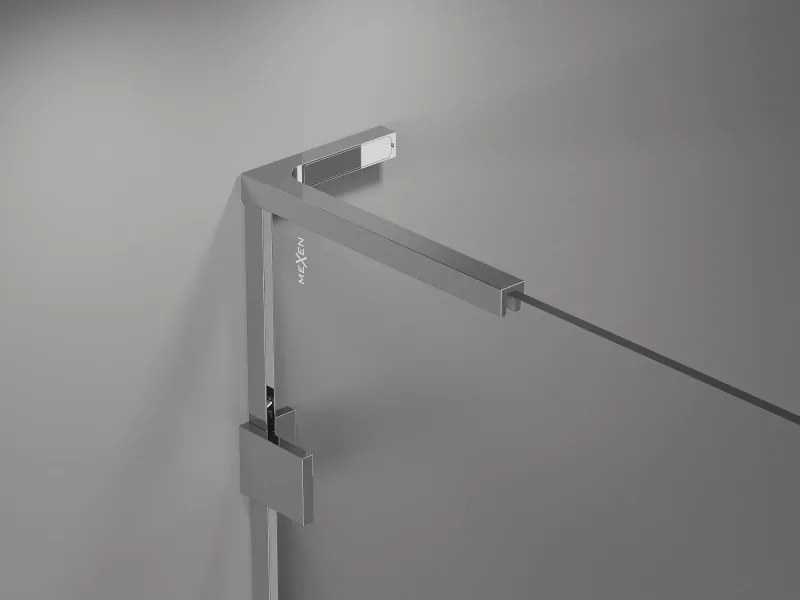 Mexen, Mexen Lunar L sprchová stěna pravá 80 x 200 cm, průhledná 8 mm, chrom - 830L-080-000-01-00-P