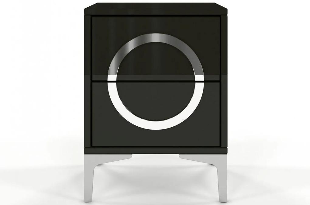 Černý moderní noční stolek dancan eva / lesk