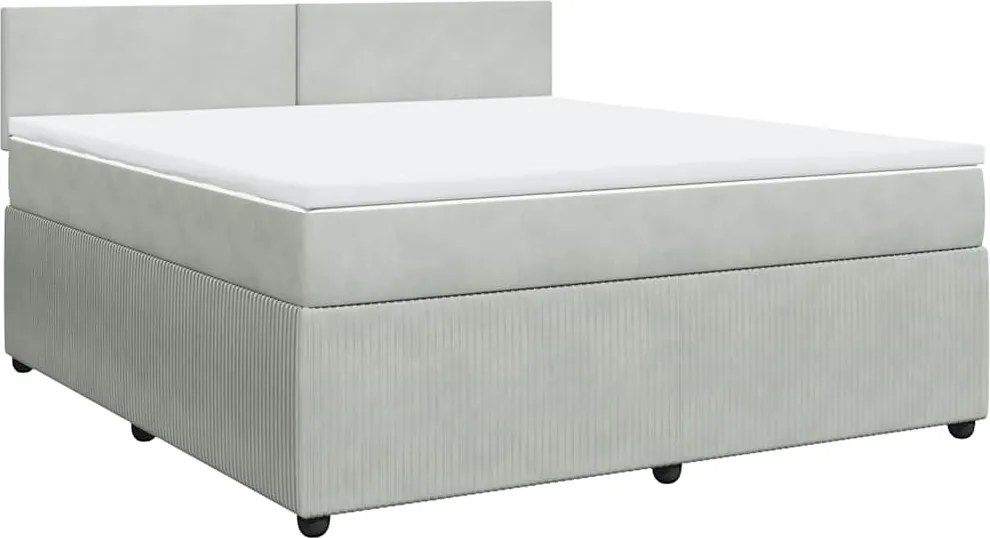 Box spring postel s matrací světle šedá 180x200 cm samet 3290100