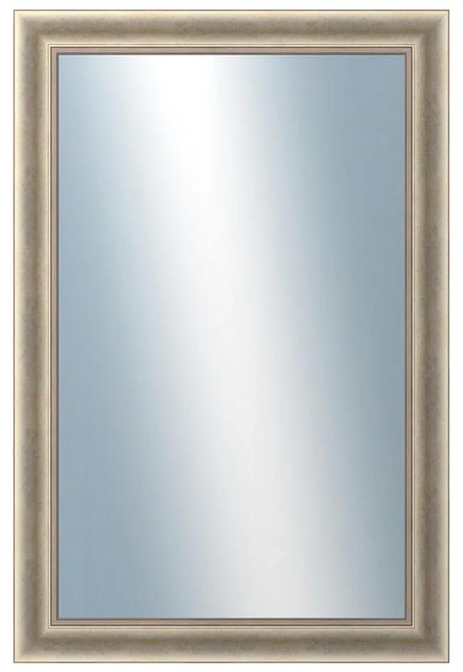 DANTIK - Zarámované zrcadlo - rozměr s rámem cca 80x120 cm z lišty KŘÍDLO velké stříbrné patina (2773)